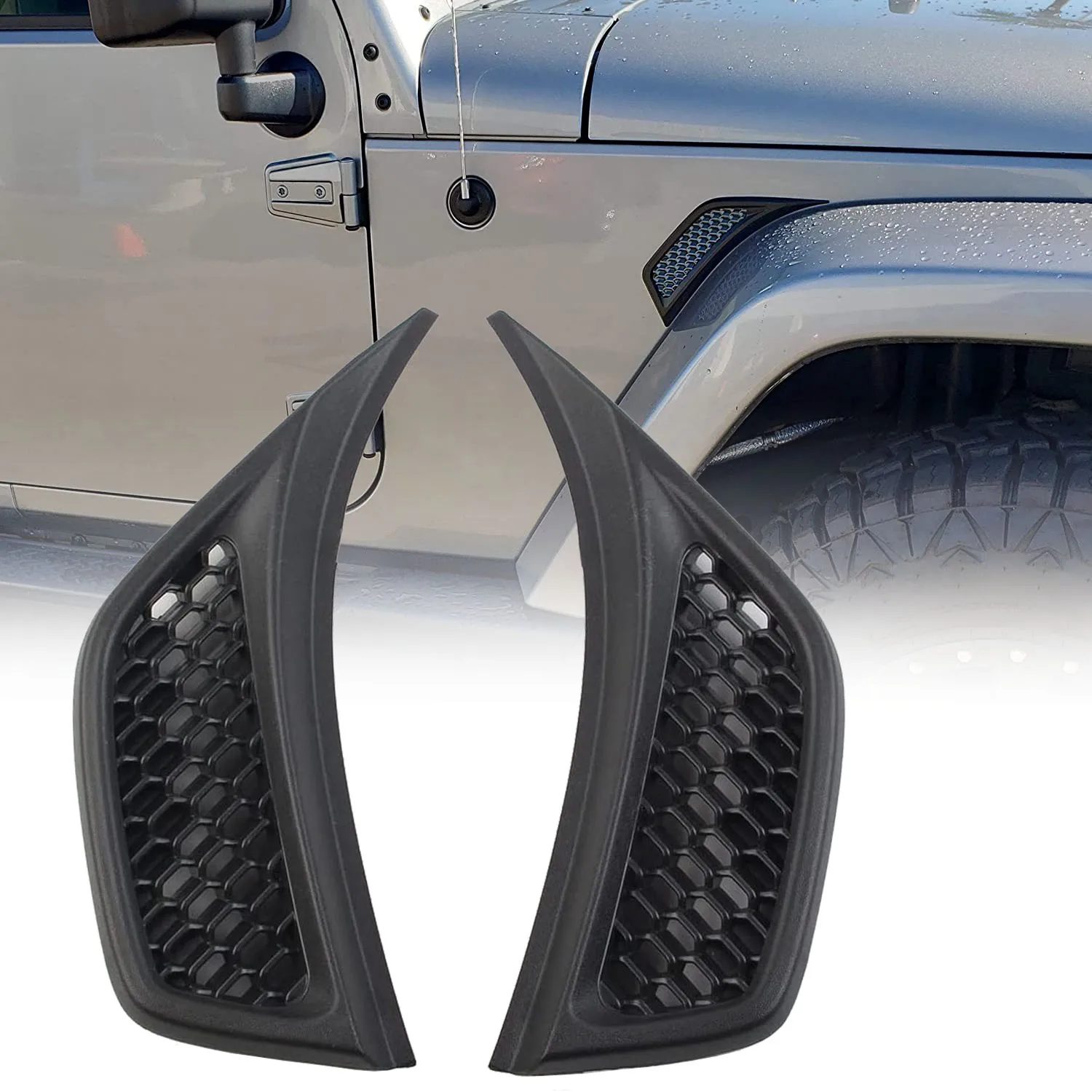 Car Front Fender Side Air Vent Exterior Air Outlet Replacement Trim For ...