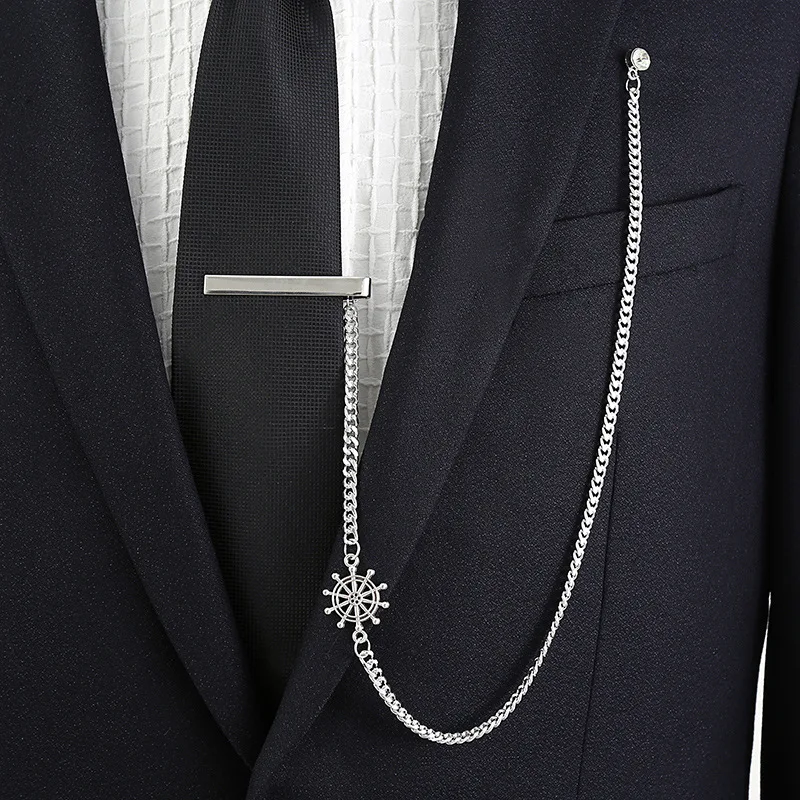 Retro-Men-s-Tie-Clip-Long-Tassel-Chain-Brooch-Lapel-Pins-Suit-Shirt ...