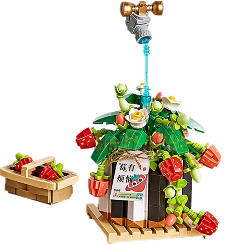 NEW-Romantic-Cute-Plant-Strawberry-Potted-Flowers-Gardens-House ...