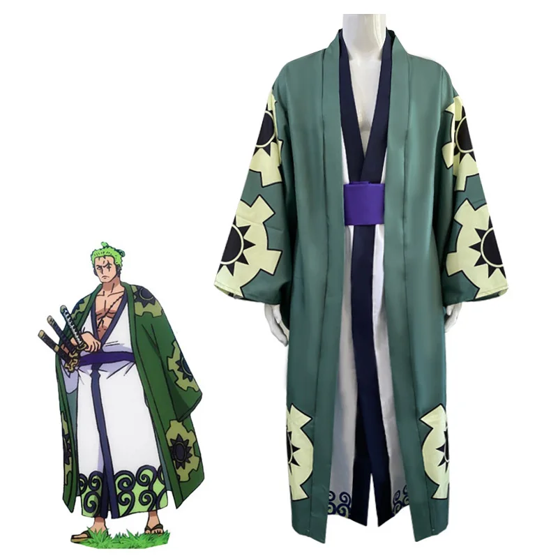 JustSaiyan-Roronoa-Zoro-Cosplay-Traje-One-Piece-Kimono-Robe-Terno ...