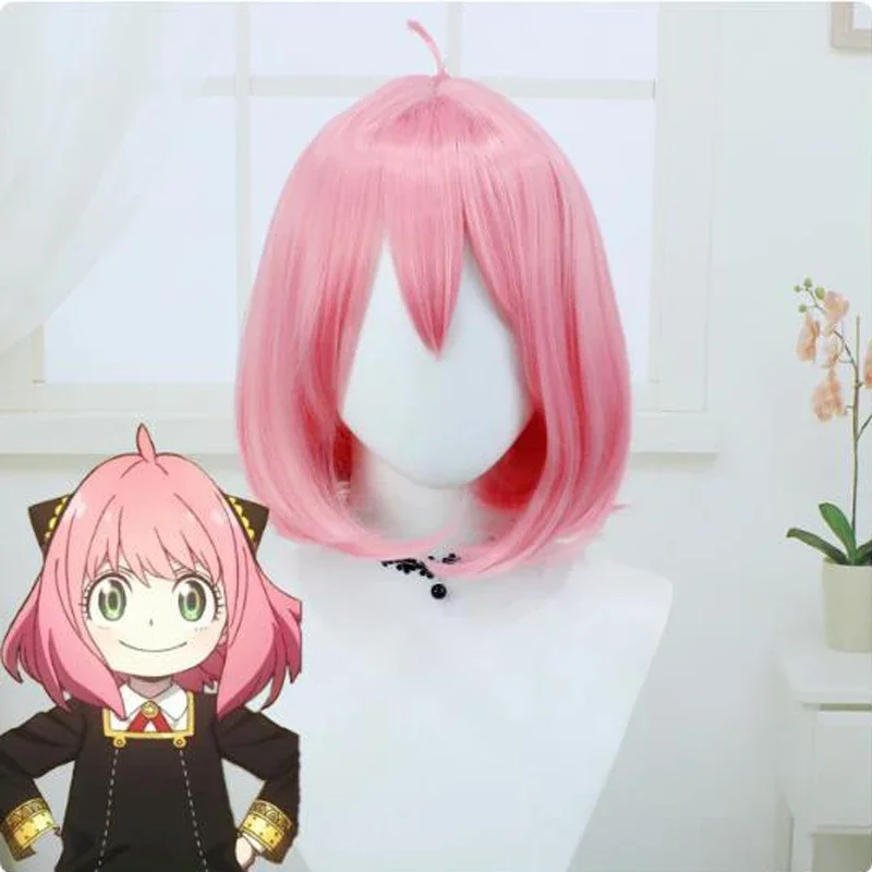 Spy-X-Family-Anya-Cosplay-Wig-14-5-Inches-Short-Curly-Pink-Synthetic ...