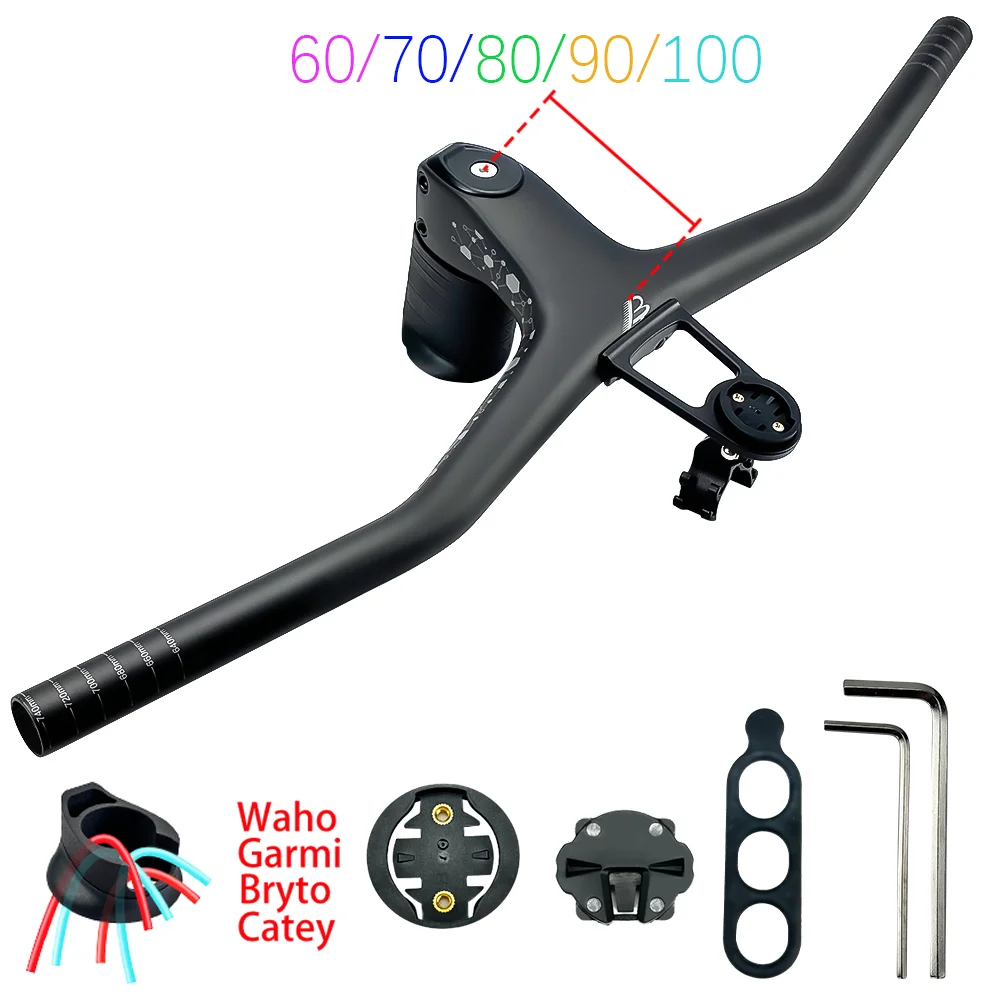 BALUGOE Integrated Mtb Carbon Handlebar Bicycle Handlebar Matt Black ...