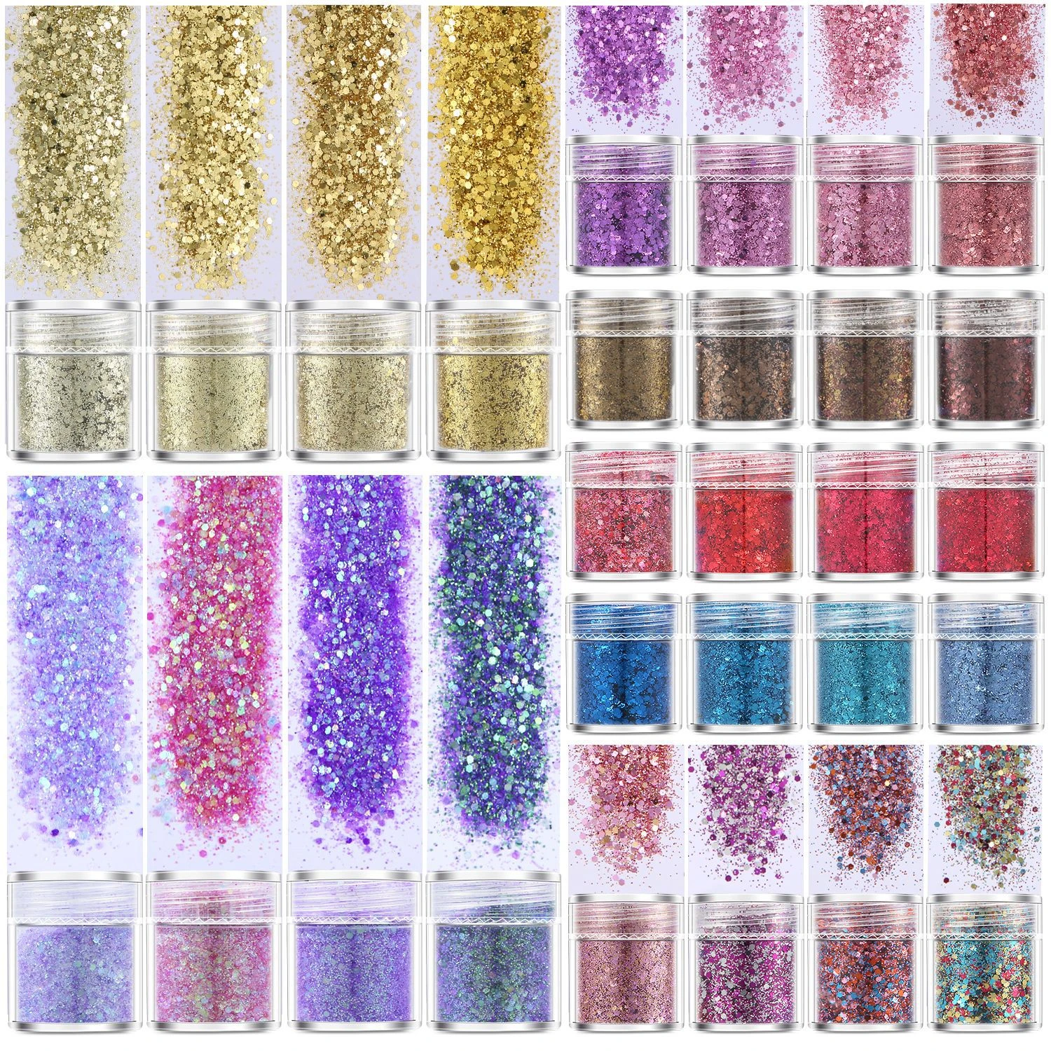 4pcs/10ml Holographic Glitter Flake Epoxy Resin Shaker Filler Slime ...