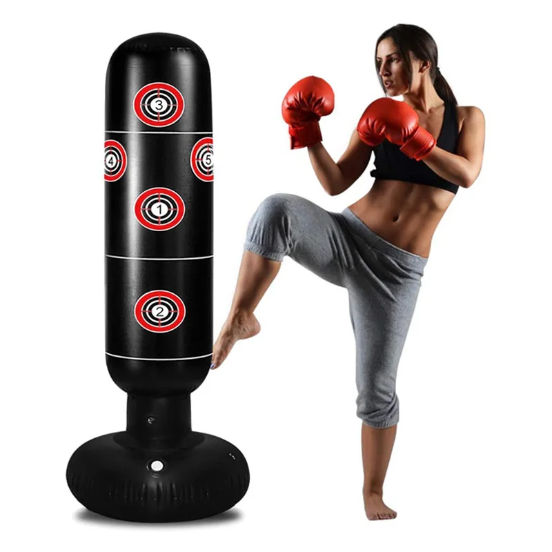 Standing-Boxing-Column-Punching-Bag-Inflatable-Tumbler-Fitness ...