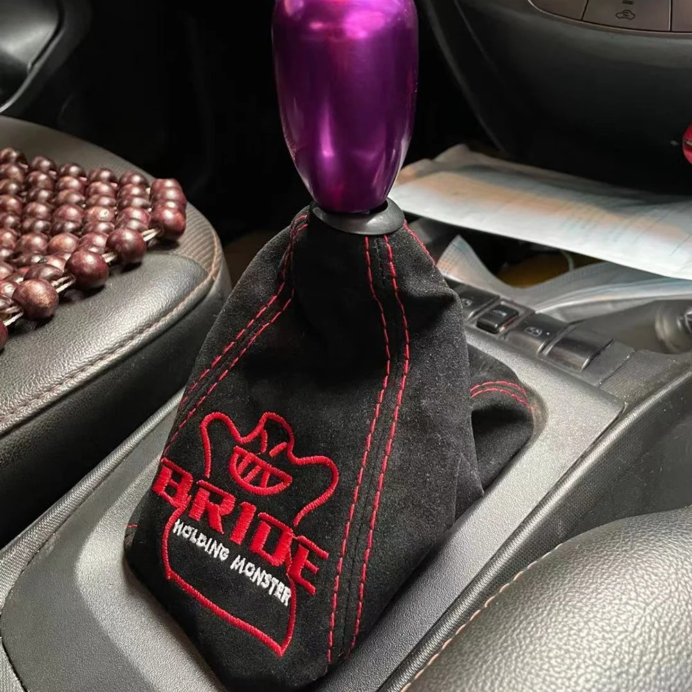 JDM-Style-Suede-Leather-Gear-Shift-Knob-Boot-Cover-Shifter-Lever ...