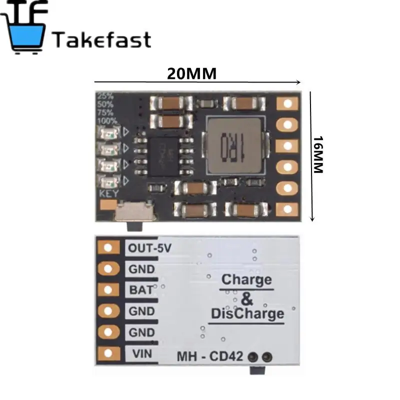 10PCS DC 5V 2.1A Mobile Power Board 4.2V Charge/Discharge boost battery ...