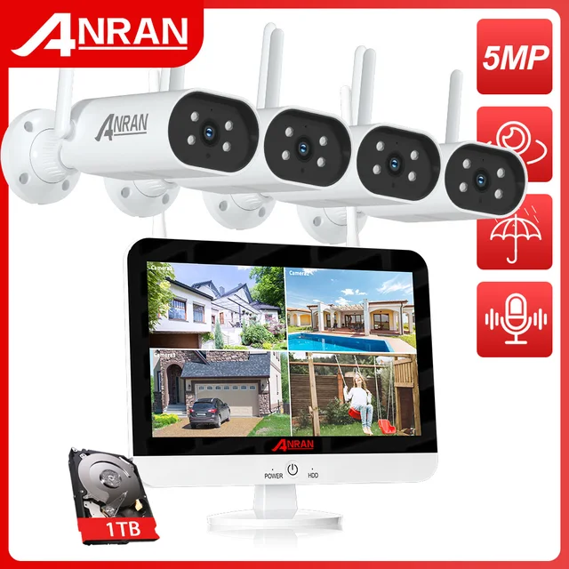 Anran 5Mp Wifi Megfigyelő Kamera Rendszer Hd Video Security Kit Ip66 ...