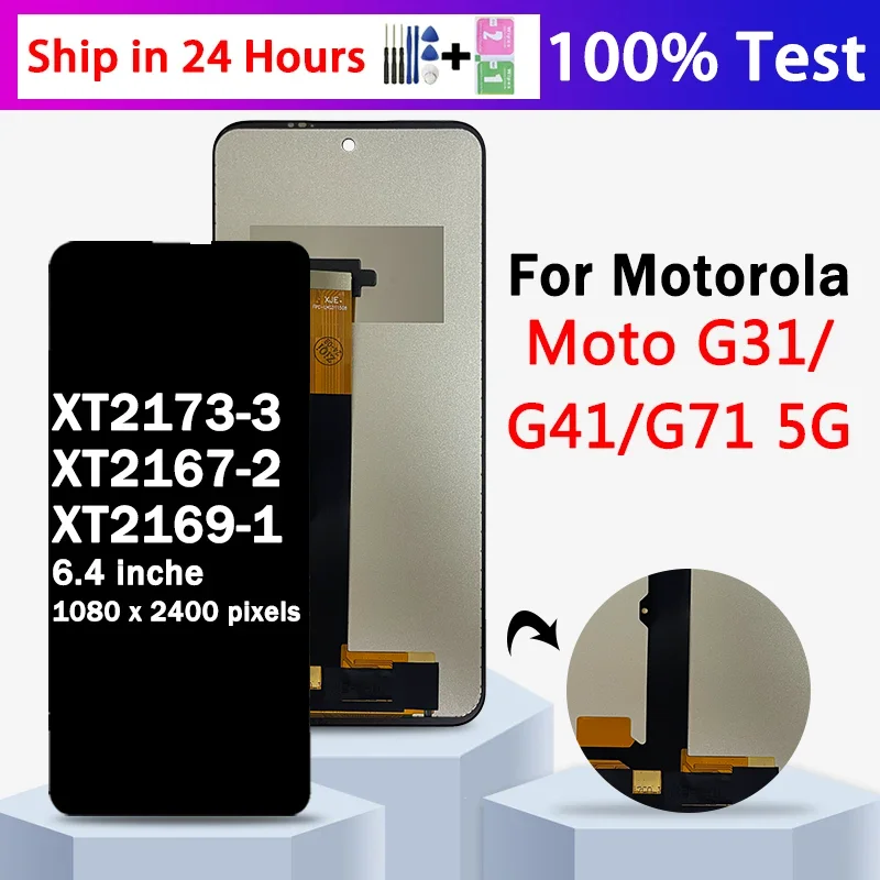 Test 6.4“For Motorola Moto G31 G41 G71 5G LCD XT2173-3 XT2167-2 XT2169 ...