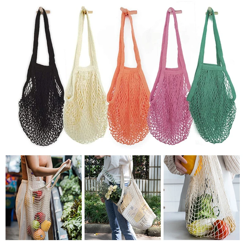 Reusable Produce Cotton Mesh Grocery Bags,Washable Portable Vegetable ...