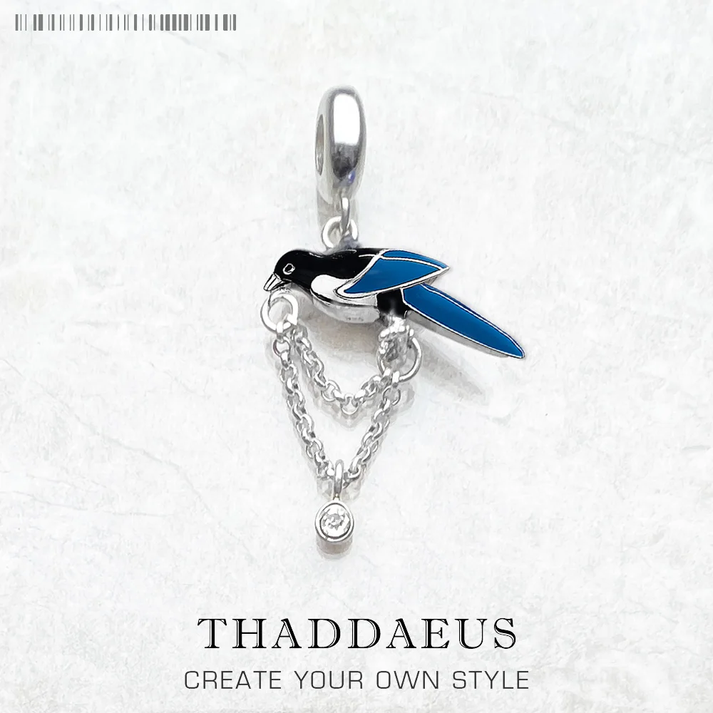 925-Sterling-Silver-Magpie-Bird-Charm-New-Cute-Lucky-Women-Jewelry ...