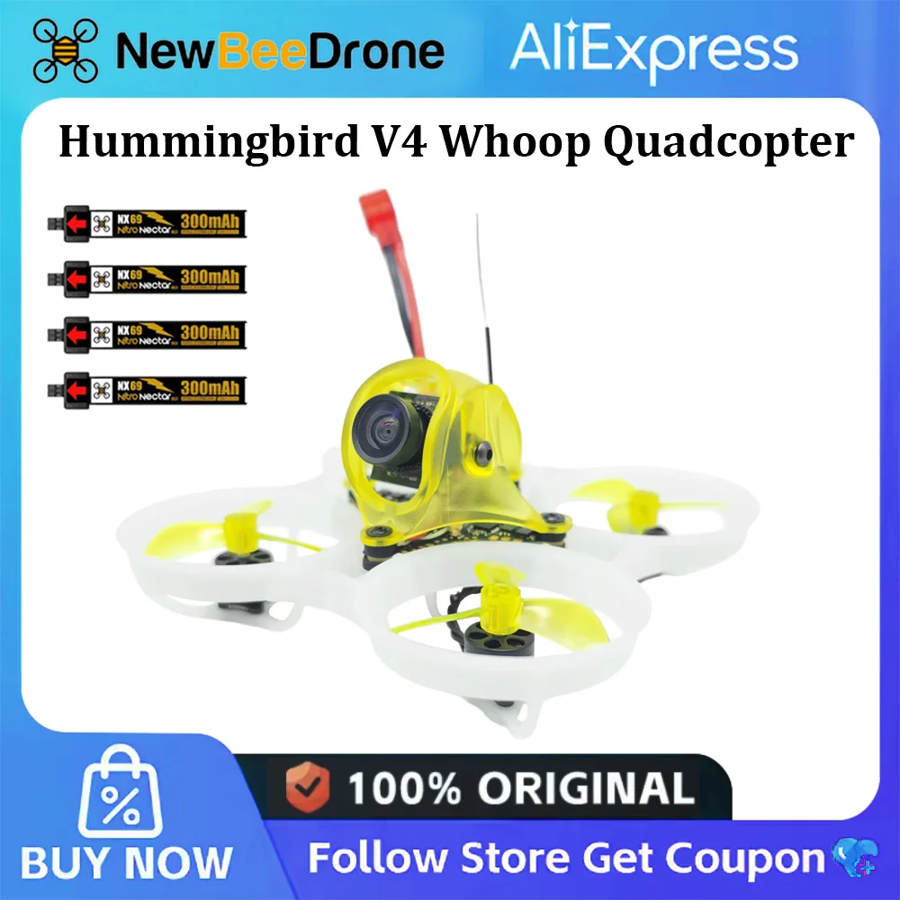 NewBeeDrone Hummingbird V4 Whoop Quadcopter 65mm BNF ELRS 2.4G Drone ...