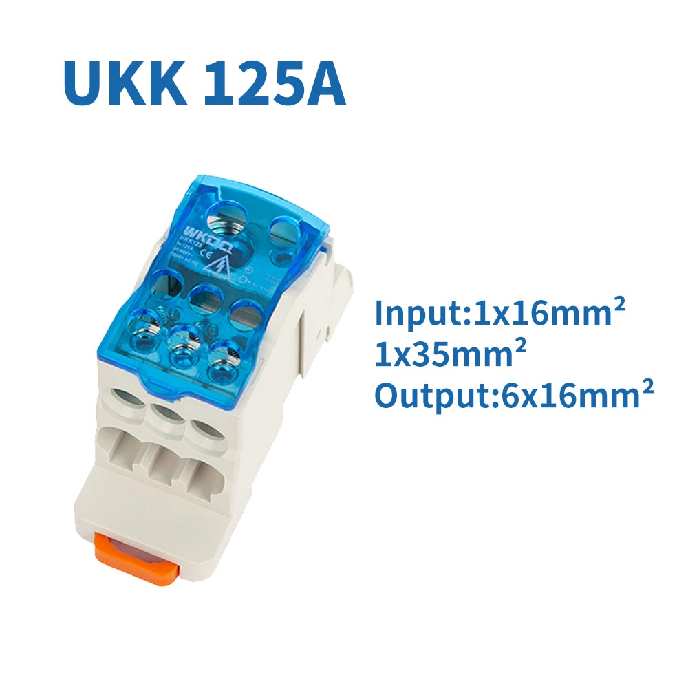 1pc Ukk125a Junction Box 1 In 6 Out Universal Wire Electrical Connector ...