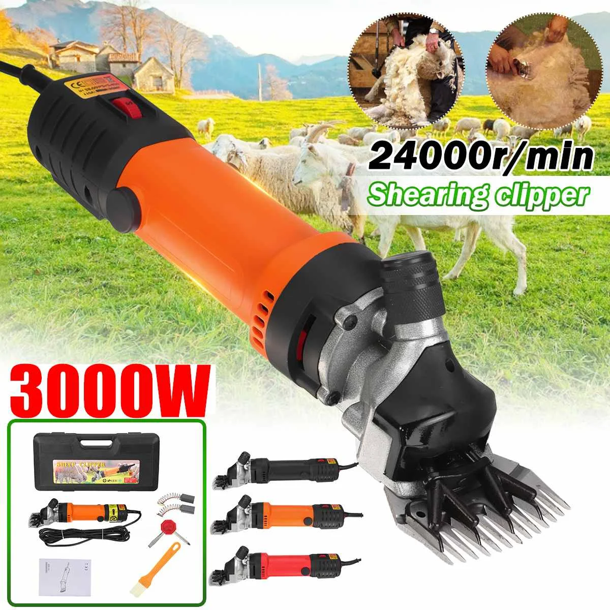3000w Electric Sheep Goat Shearing Machine 6 Gears Speed Clipper Farm ...