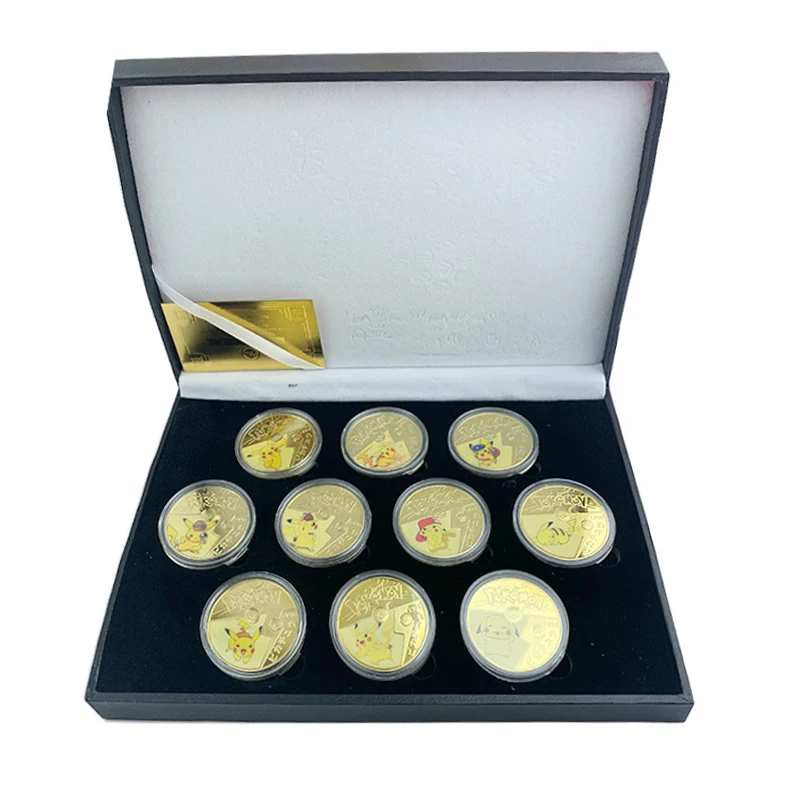 Gift-box-Pokemon-Anime-Gold-Plated-Coin-Game-Commemorative-Coin-Collect ...