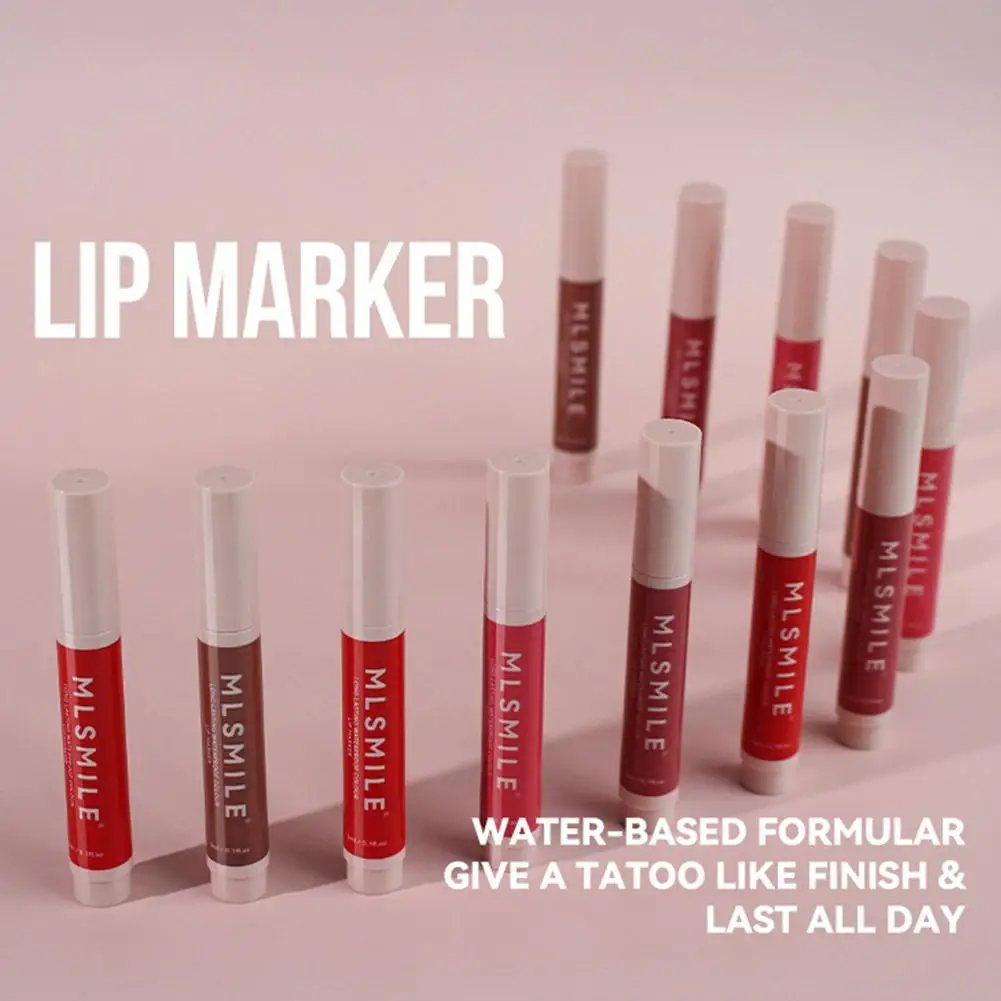 Lip-Stain-Marker-Pen-Waterproof-Long-Lasting-Color-Smudge-Proof-Lips ...