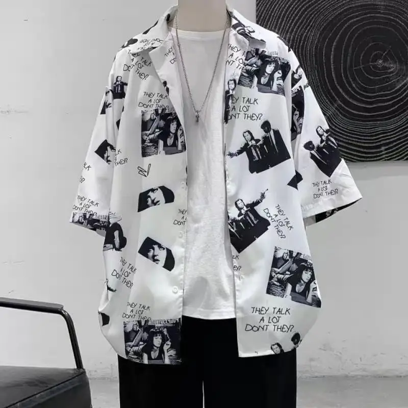 Summer-New-Short-Sleeve-Men-Shirts-Chic-Loose-Oversize-Print-Turn-down ...