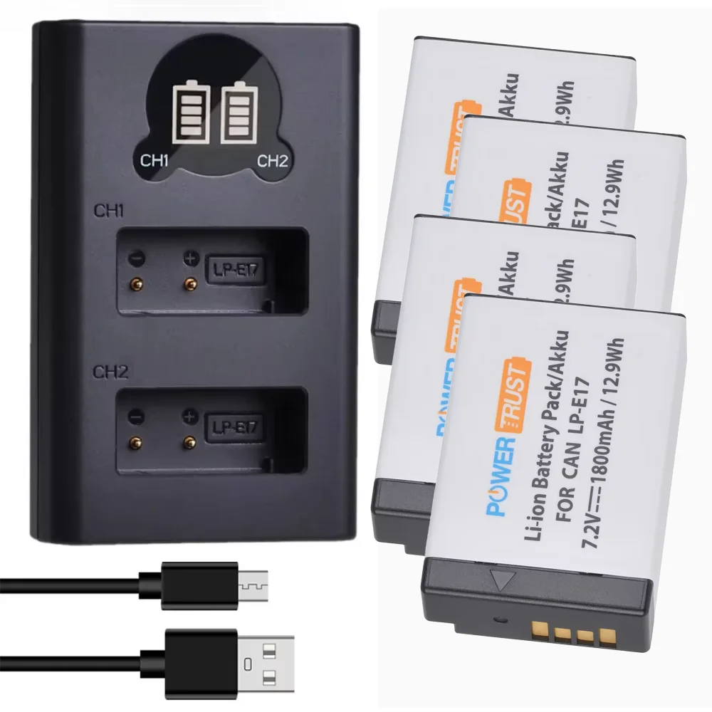 LP-E17 Battery/ Fast Charger for EOS R50 R8 RP R10, Rebel T6i T7i T8i ...
