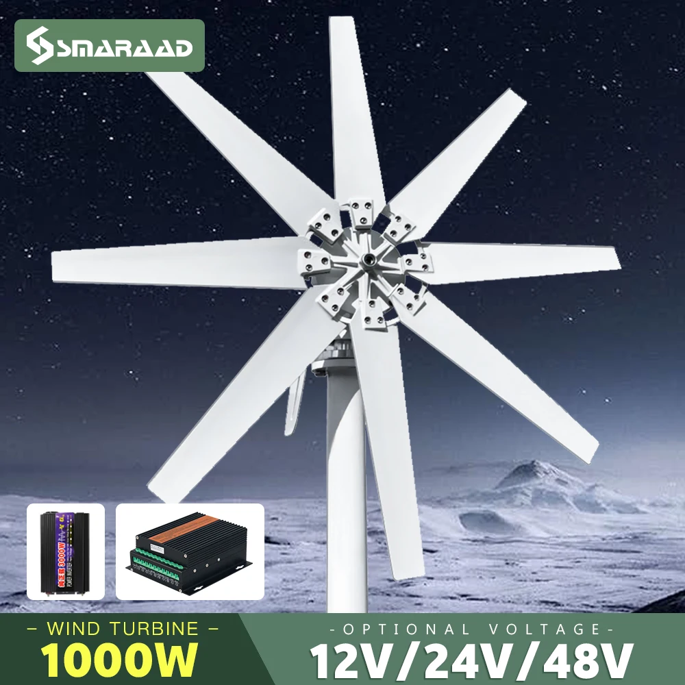 Wind Turbine Generator 1000w 1kw Horizontal 24V 12V Strong Power ...