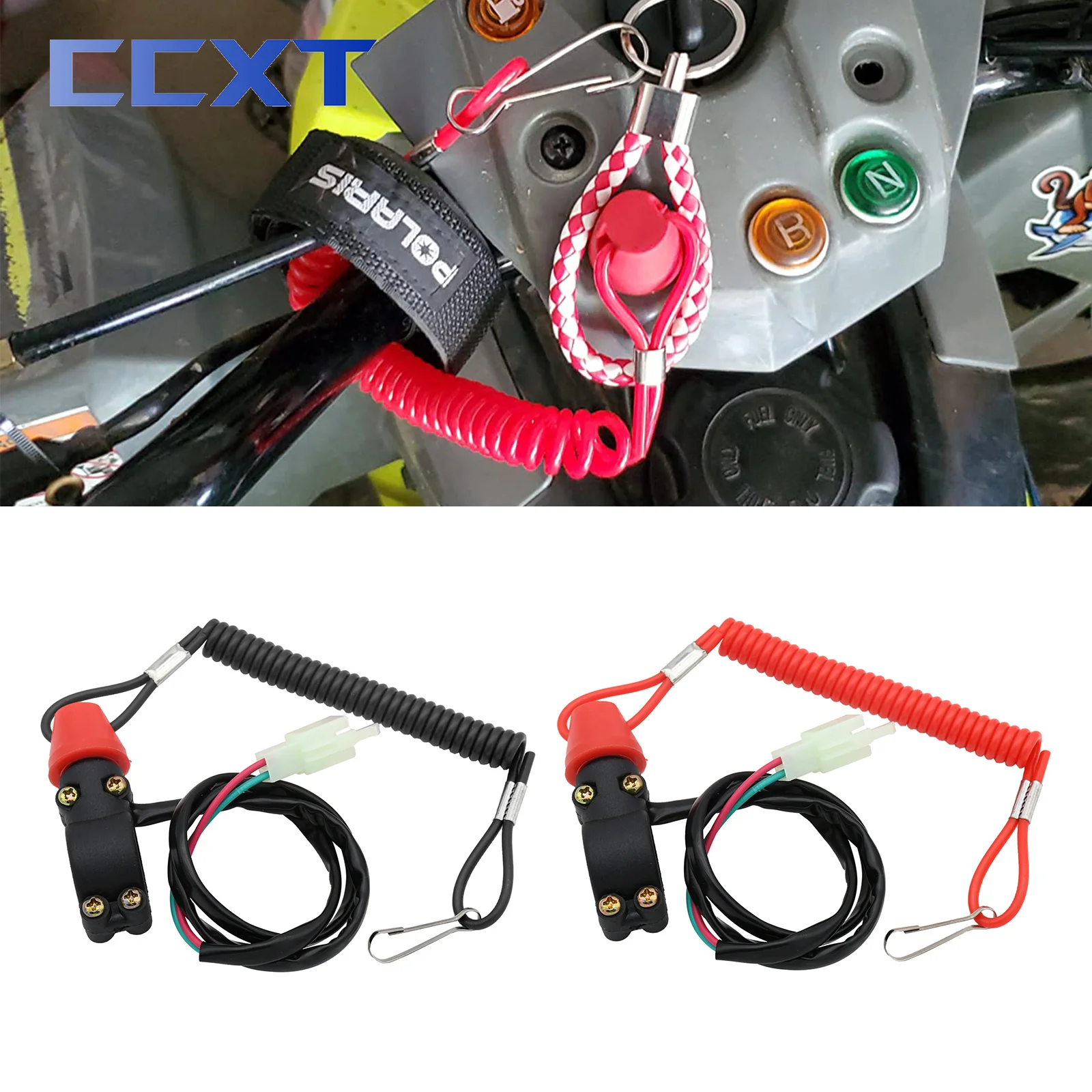 Motorcycle-Kill-Stop-Switch-Safety-Tether-Cord-For-22mm-Handlebar ...