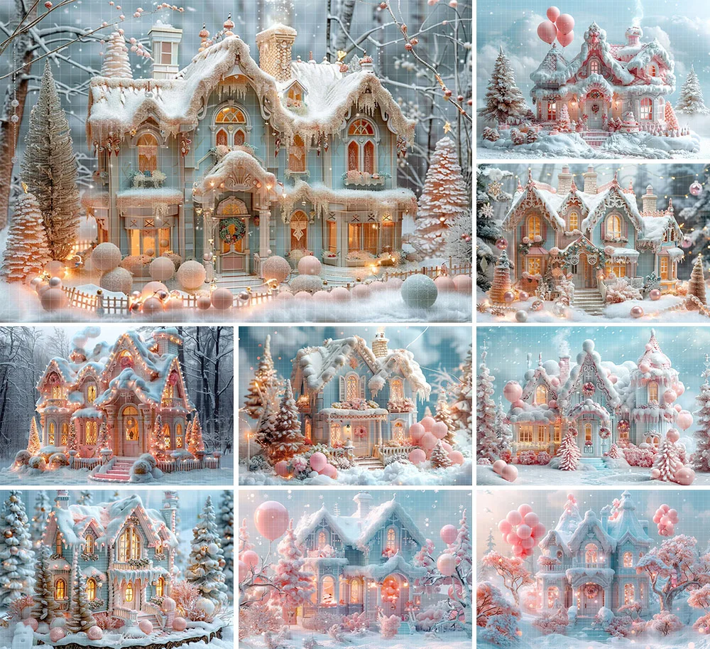 Mehofond-Photography-Background-Winter-Christmas-Gingerbread-House-Snow-Xmas-Tree-Kid-Family ...