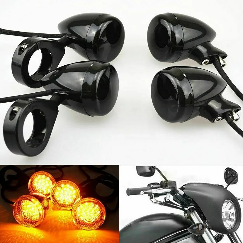 4Pcs Motorcycle LED Turn Signal Lights For Harley Indicator Lamps ...