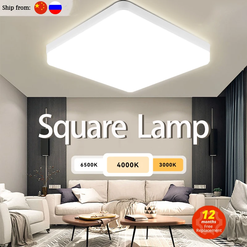 LED-Panel-Light-Indoor-Home-Ceiling-Light-Round-Square-Room-Light-220V ...