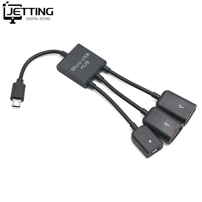 3 In 1 Micro USB Type C HUB Male To Female Double USB 2.0 Host OTG ...