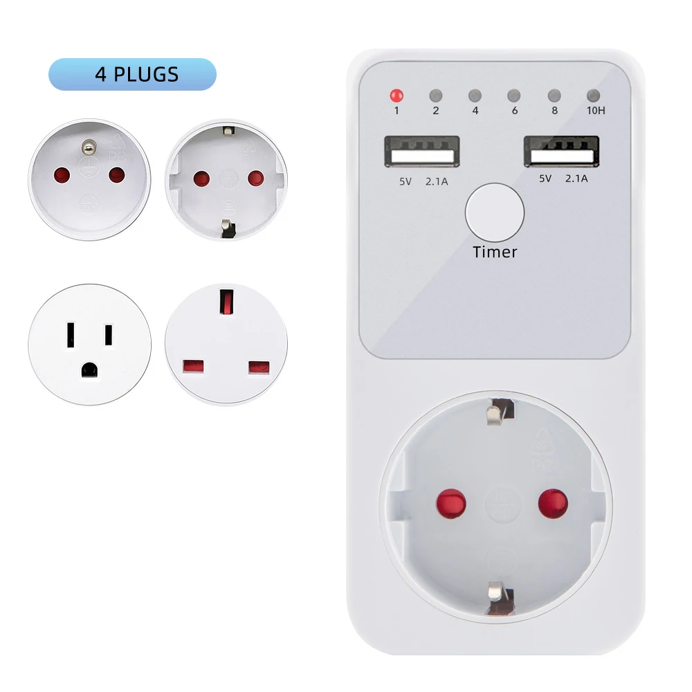 Intelligent Programmable Countdown Timer Socket Electrical 6HR Socket for USB Interface Switch ...