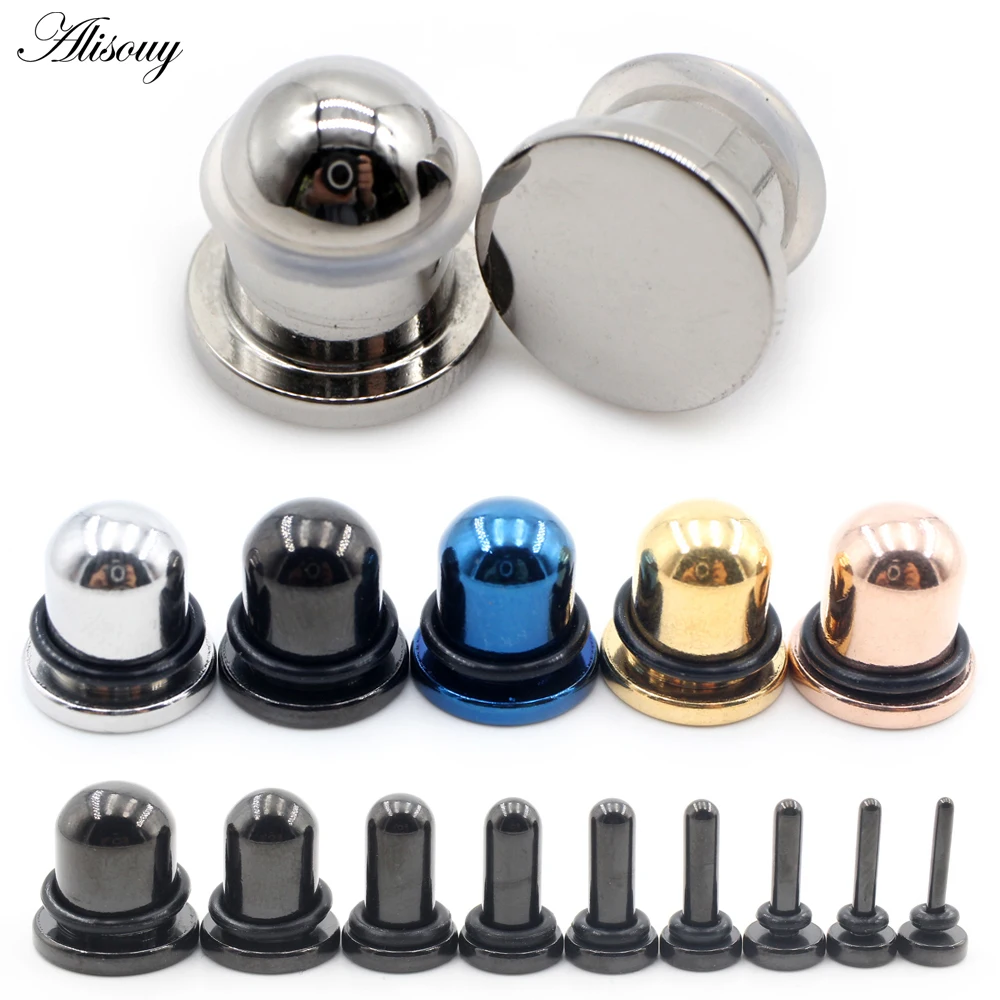 Alisouy-2PC-Stainless-Steel-Solid-Smooth-Cylinder-Ear-Gauges-Taper ...