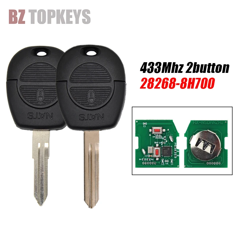 BZTOPKEYS-remote-car-key-2buttons-433Mhz-no-chip-for-Nissan-Patrol ...