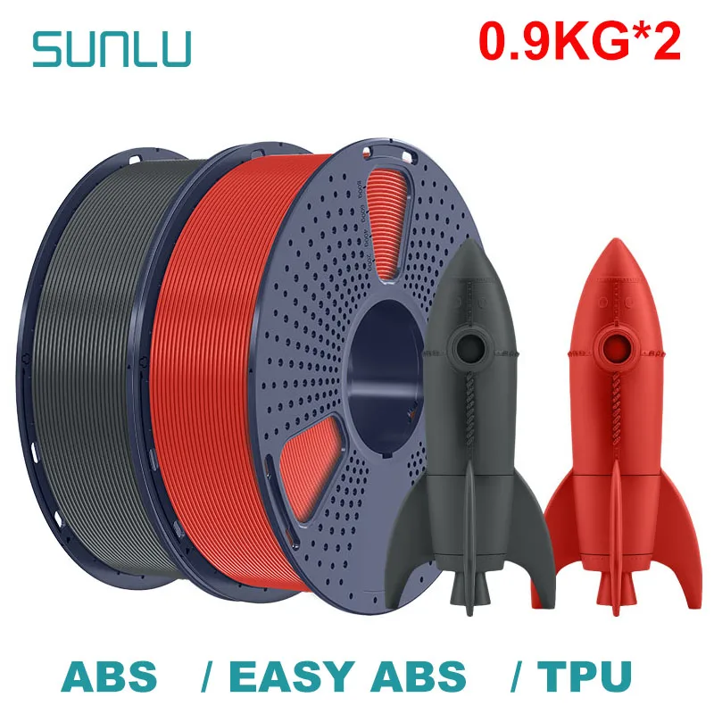 SUNLU 3D Filament ABS/TPU/EASY ABS 1.75mm 2Roll 0.9KG（TPU 0.5KG/Roll ...