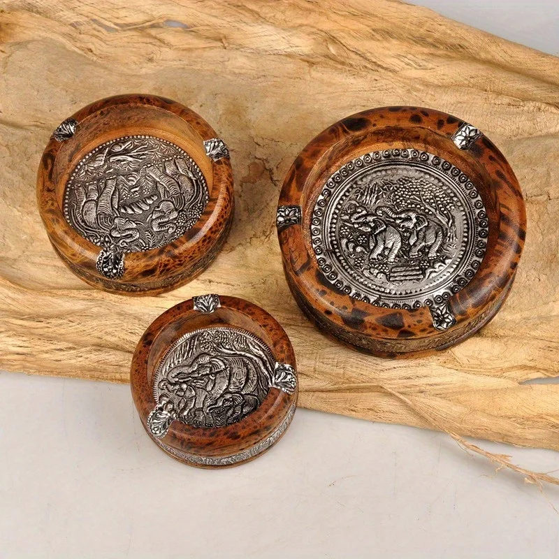 1Pc Wooden Large Ashtray Southeast Asian Home Decorations Hotel Inn ...