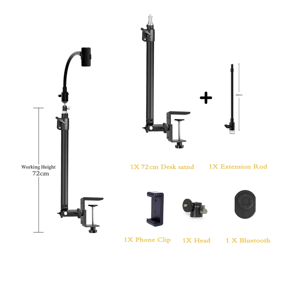 SH-280mm-Adjustable-Metal-Hose-Light-Stand-With-1-4-Screw-To-Free-Arm ...