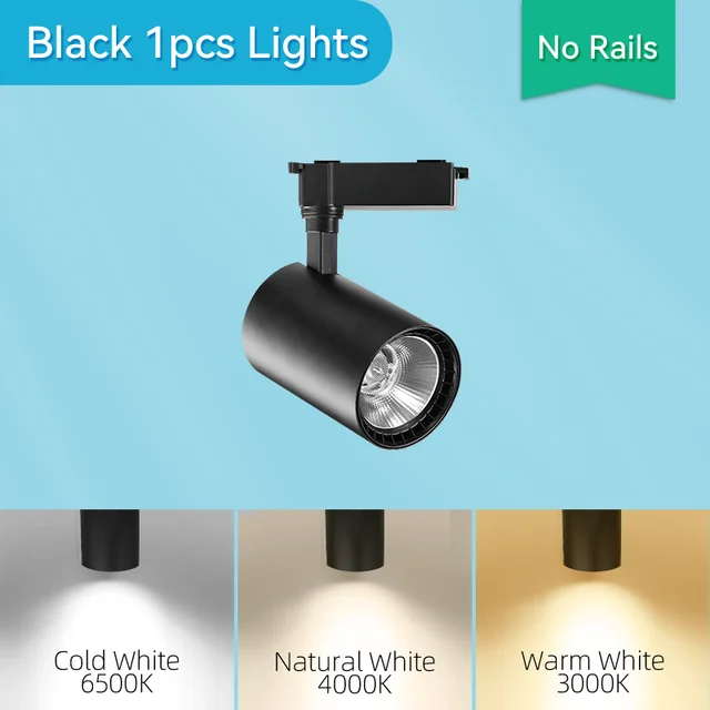Led Track Light 220V Rail Lamp Set Spotlights Ceiling 12 20 30 40w For ...