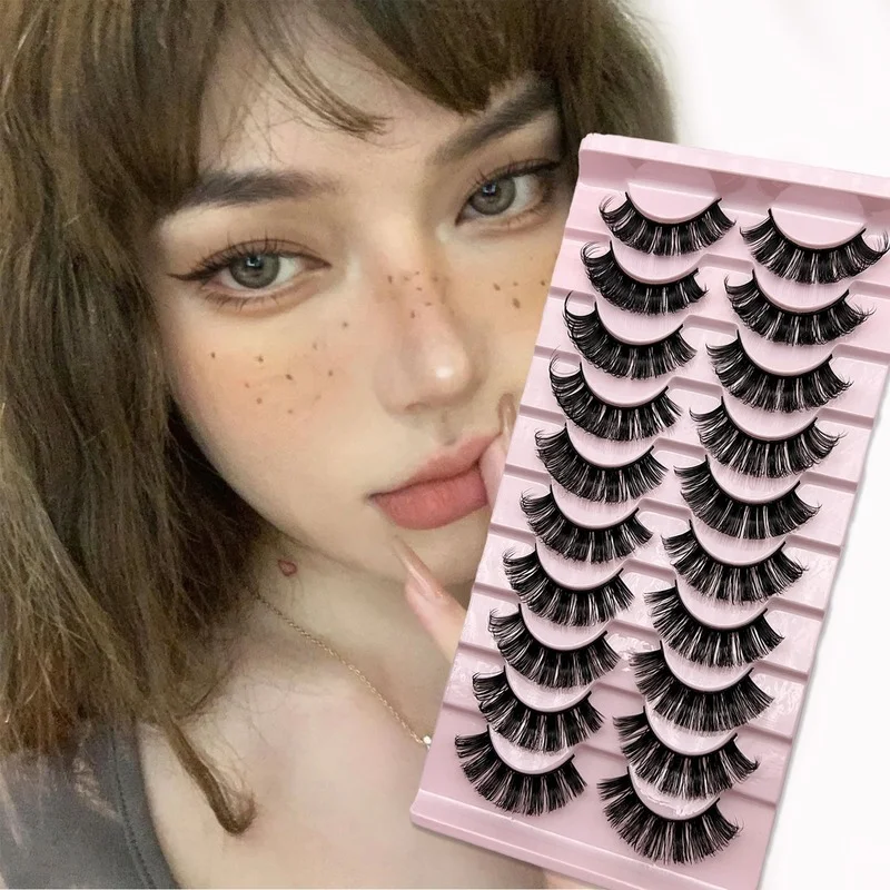 NEW-10-Pairs-DD-curl-Mink-Eyelashes-Dramatic-False-Eyelashes-Fluffy ...