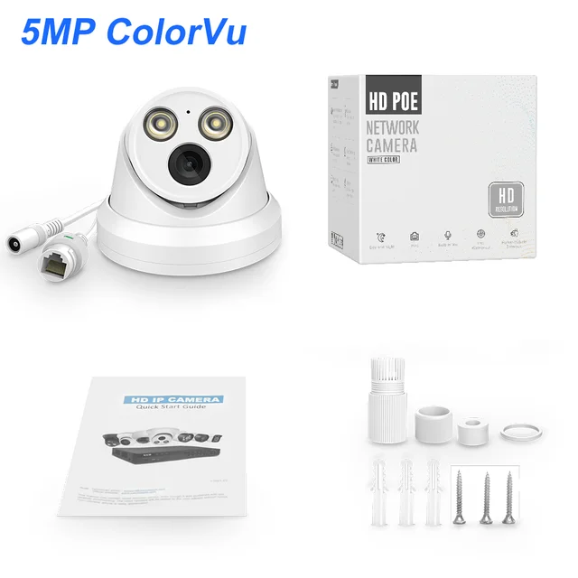 Vikylin Hikvision Compatible 5mp 8mp Colorvu IP Camera Bulit-in Mic PoE ...