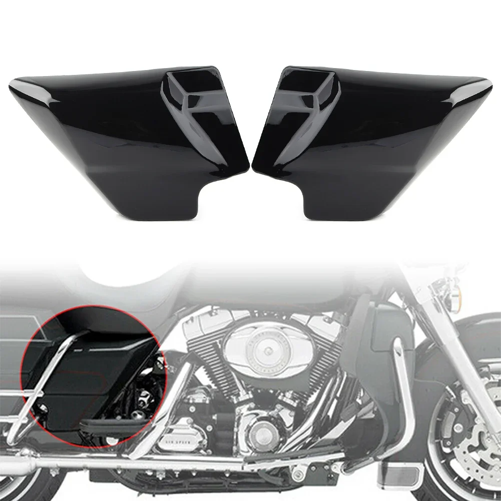 Gloss-Black-Motorbike-Stretched-Side-Cover-Panels-For-Harley-Davidson ...