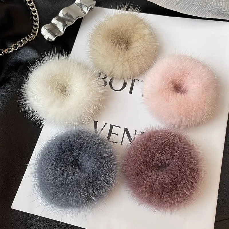 Fashion-Hair-Rope-Real-Mink-Fur-Elastic-Bands-Woman-Luxury-Genuine-Fur ...