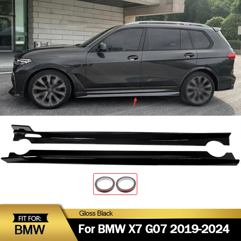 For-BMW-X7-G07-M-Sport-2019-2024-Gloss-Black-Body-Kits-Side-Skirts ...