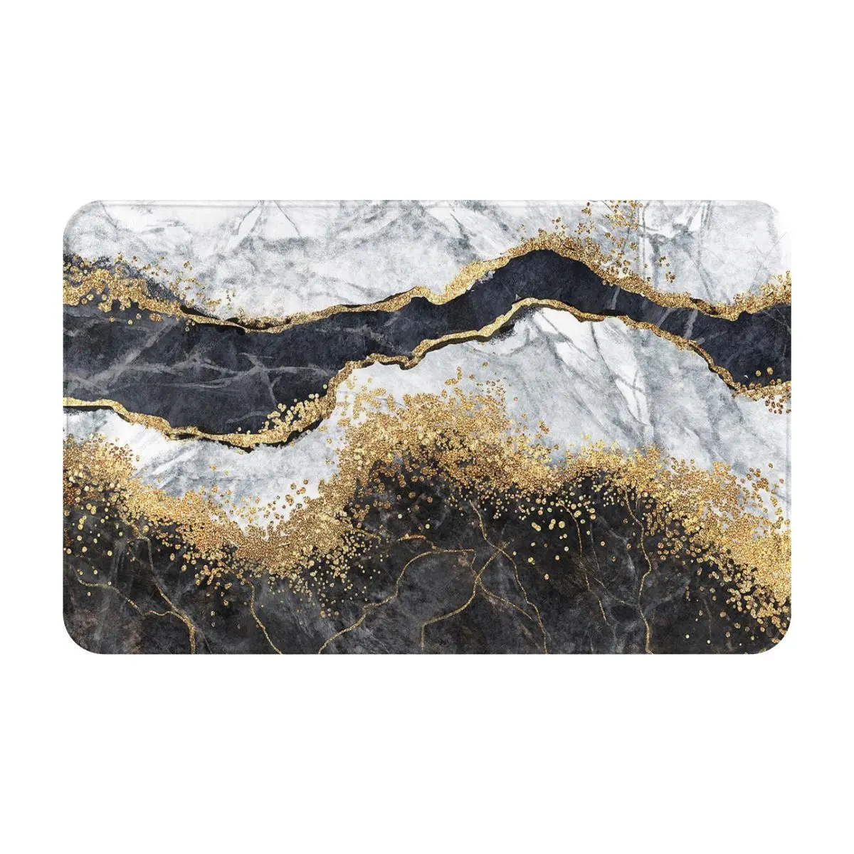 Black-White-Gray-And-Gold-Marble-Retro-Geometry-Living-Room-For-Carpet ...