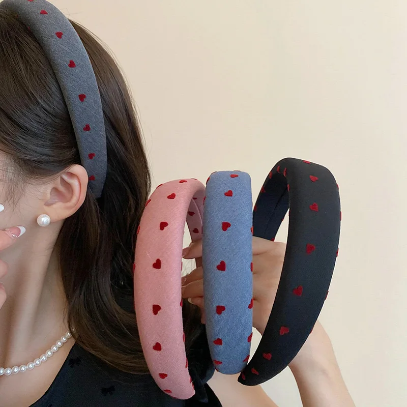 Sweet Cool Wind Fabric Love Headband Korean Sweet Commuter High Head ...