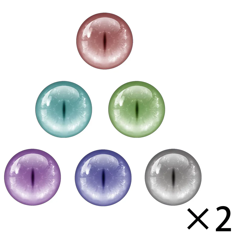 12Pcs Glass Eyes Cabochon10MM-40MM Round Dome Eye Dragon Cat Eye Toys ...