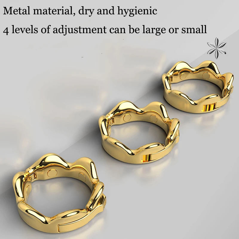 Lockink-Adjustable-Metal-Cock-Ring-Block-Complex-Ring-Prepuce-Long-Male ...