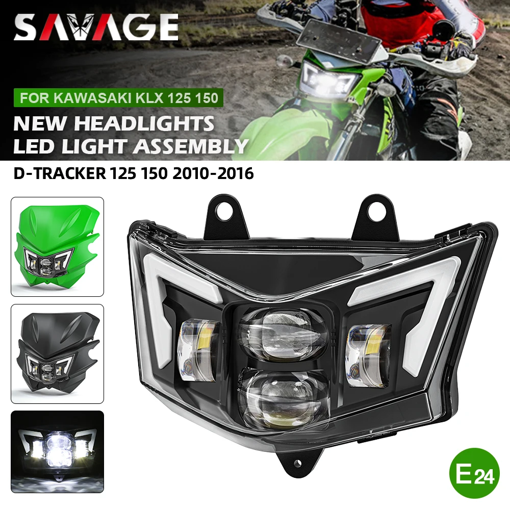 New-E24-Headlight-Assembly-For-KAWASAKI-KLX250-KLX150-D-Tracker-125-KLX ...