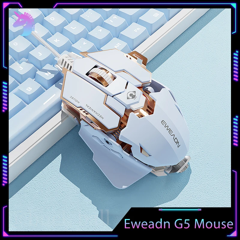Ewen-G5-Wired-Gaming-Mouse-Ratos-mec-nicos-de-metal-Suporte-Macro ...