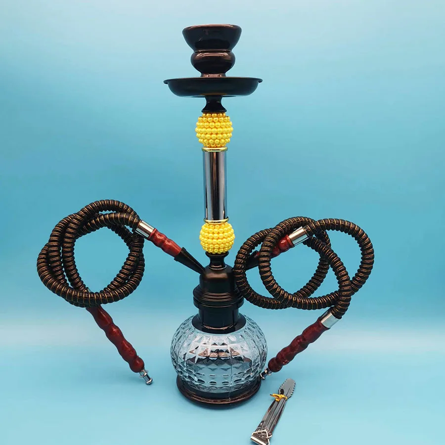 Arabia-Hookah-Set-Small-Double-Tube-Hookah-Glass-Bottle-Ceramic-Bowl ...