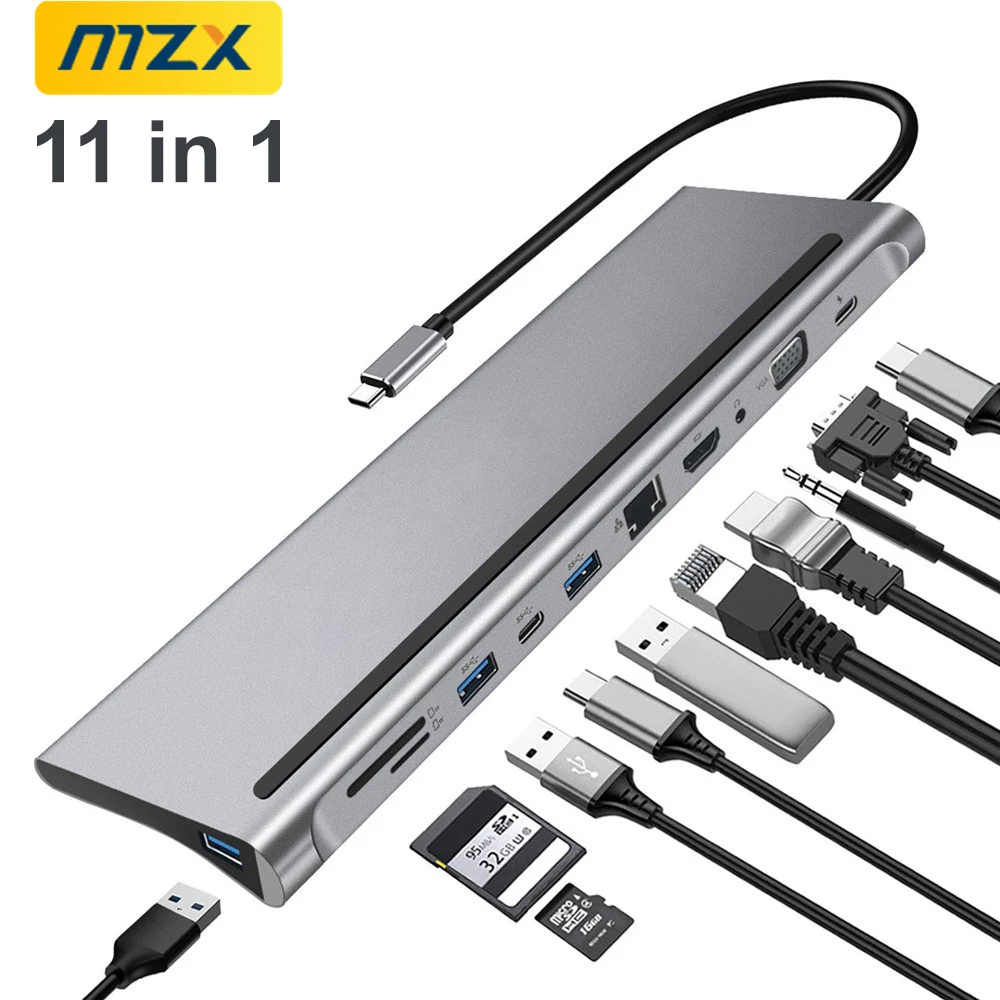 MZX-estaci-n-de-acoplamiento-11-en-1-3-0-Hub-USB-Tipo-C-adaptador ...