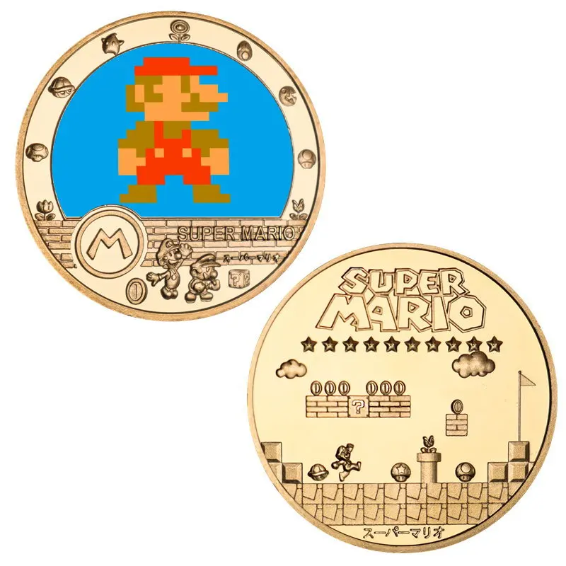 Colección de monedas conmemorativas de Super Mario Bros Anime, regalos ...