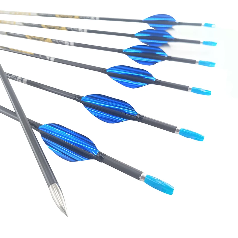 ID4.2mm Archery Pure Carbon Arrow Shaft With Spiral Feather Spine350 ...