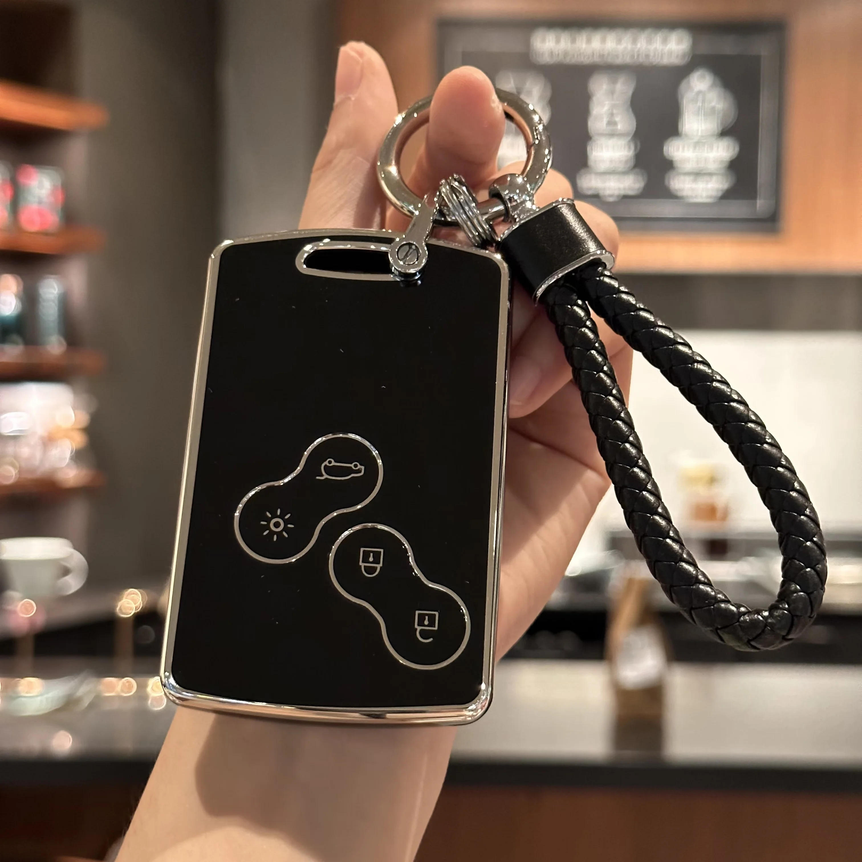 Key Fob Cover with Keychain Lanyard for Renault Captur Kadjar Megane ...